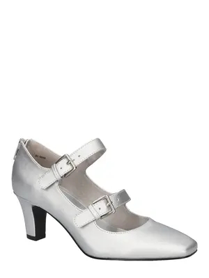 EASY WORKS BY EASY STREET EASY STREET Willis Mary Jane Pumps Silver Satin
