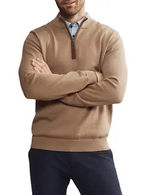 RHONE Rhone Commuter Quarter-Zip Sweater Savannah Tan Heather