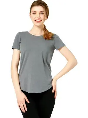 REBODY Rebody Active Essentials Scooped Hem Short Sleeve Top Stone Olive