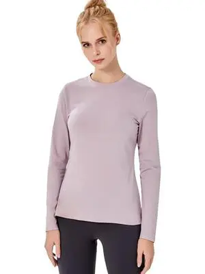 REBODY Pima Long Sleeve Top - Stone Mauve