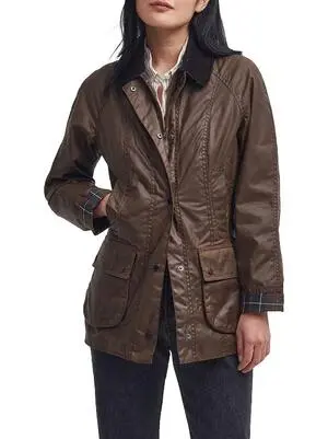 Barbour Barbour Beadnell Water Resistant Waxed Cotton Jacket Bark