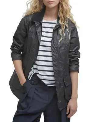 Barbour Barbour Beadnell Water Resistant Waxed Cotton Jacket Black