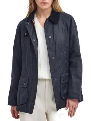 Barbour Beadnell Water Resistant Waxed Cotton Jacket - Navy