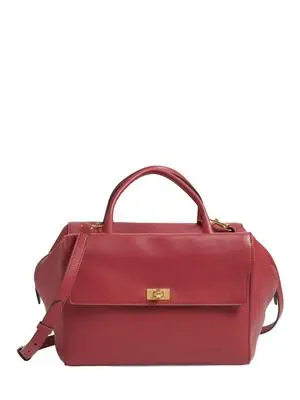 ANYA HINDMARCH Seaton Leather Handbag - Damson