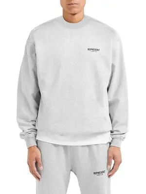 REPRESENT Owners' Club Logo Graphic Sweatshirt - Ash Grey/ Black