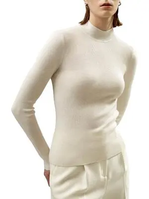 Lilysilk Essential Cashmere Blend Top - White