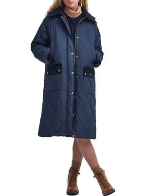 Barbour Barbour Cookston Quilted Coat With Removable Hood Navy/ Classic