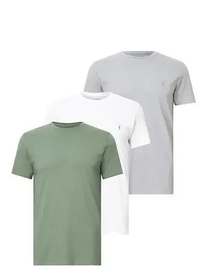 ALLSAINTS Tonic Crewneck Tees, Pack Of 3 - White/green/grey
