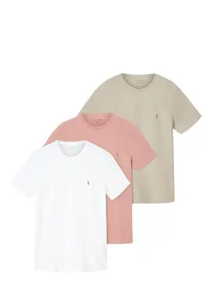 ALLSAINTS Tonic Crewneck Tees, Pack Of 3 - White/pink/green
