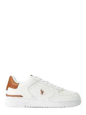Polo Ralph Lauren Masters Court Lace Up Sneakers - White/tan