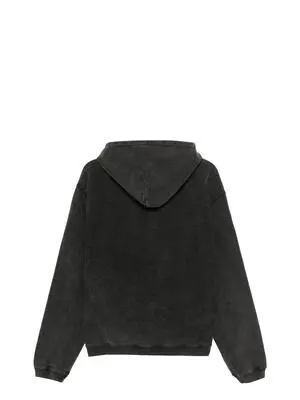 StÜssy Faded-graphic Zip-up Hoodie - Black