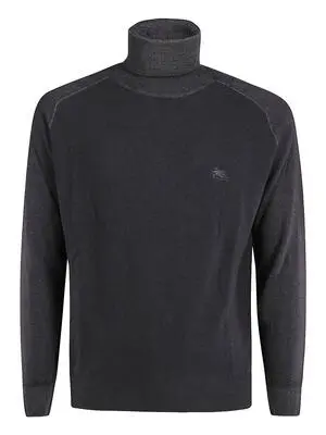 Etro Turtleneck Wool Sweater - Grey