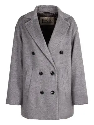Herno Double-breasted Wool Coat - Grey