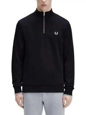 Fred Perry Half Zipper Sweatshirt - Black