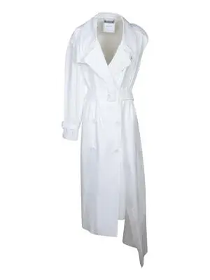 Moschino Asymmetric Belted Trench Coat - White