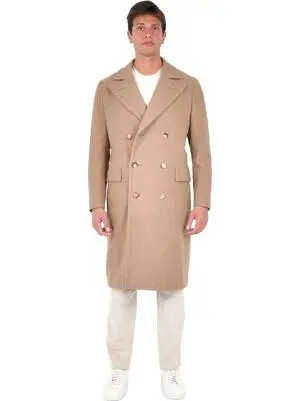 Boglioli Double-breasted Wool-blend Coat - Beige