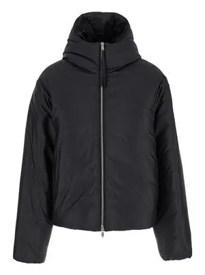 JIL SANDER Down Jacket With Hood - Black
