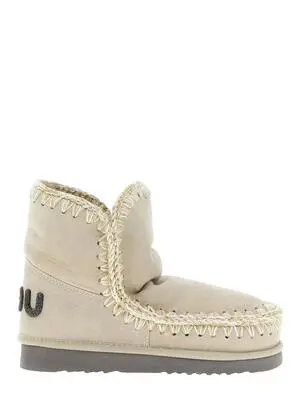 Mou Eskimo 18 Glitter Logo' Ankle Boots Beige