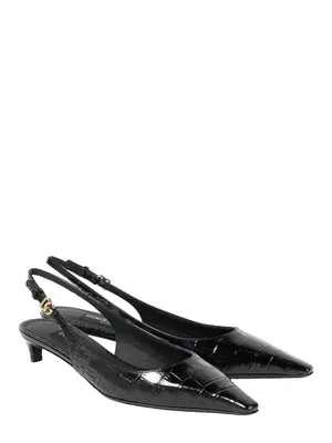 Dolce & Gabbana Croc-effect Leather Slingback Pumps - Black