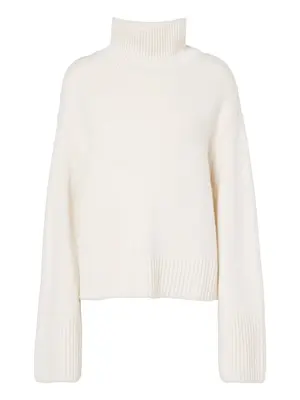 LISA YANG Lisa Yang Fleur Cashmere Turtleneck Sweater White