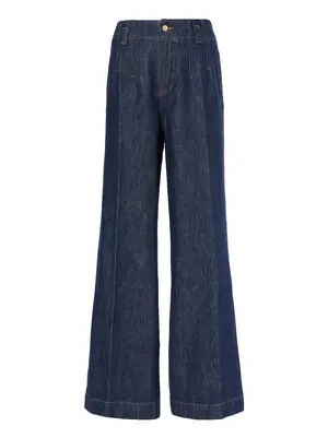 FRAME High-rise Wide-leg Jeans - Blue