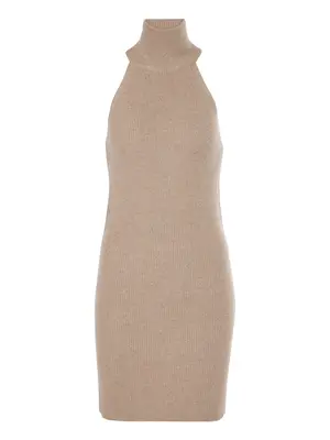 LISA YANG Carmen Ribbed-knit Cashmere Minidress - Beige