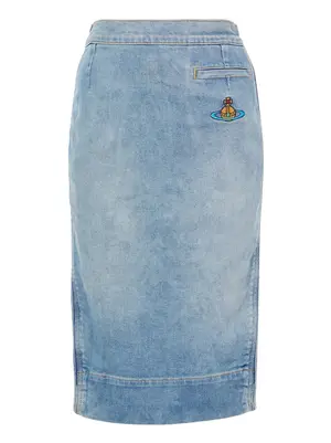 VIVIENNE WESTWOOD Orb Denim Pencil Skirt - Blue