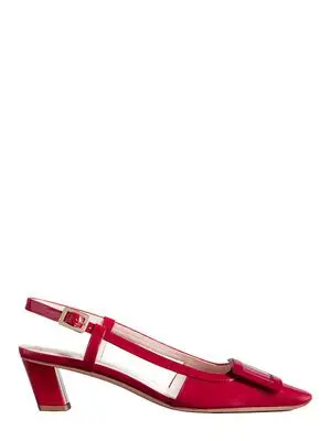 ROGER VIVIER Belle Vivier 45 Patent-leather Slingback Pumps - Red