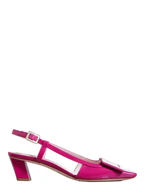 ROGER VIVIER 45 Patent-leather Slingback Pumps - Pink