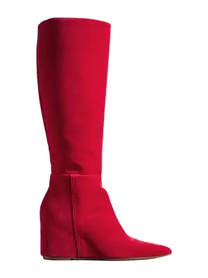 Gabriela Hearst Gabriela Hearst Remedios Velvet Wedge Knee High Boots Red