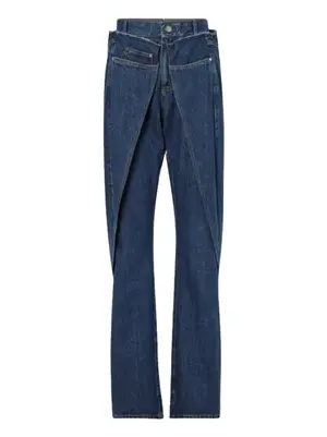 BETTTER Wrap Layered High-rise Straight-leg Jeans - Blue