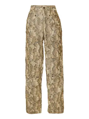 Isabel Marant Emmy Snake-print Corduroy Pants - Animal Print