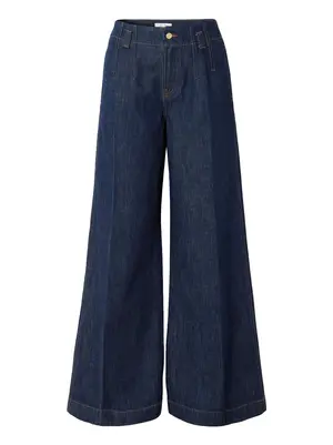 FRAME High-rise Wide-leg Recycled Jeans - Blue