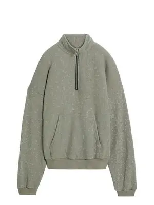 John Elliott Woolblend Halfzip Sweatshirt - Grey Green