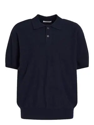 LE17SEPTEMBRE Woolblend Polo Shirt - Midnight Blue