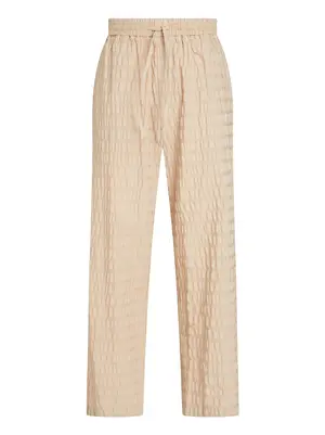 LE17SEPTEMBRE Cotton-blend Seersucker Pants - Beige