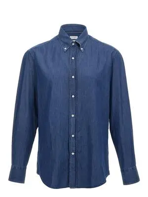 Brunello Cucinelli Chambray Shirt Blue