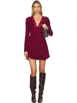 Free People All Yours Mini Dress - Red Plum
