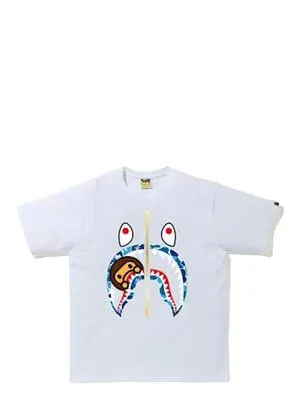 A BATHING APE Abc Camo Milo Shark Tee Shirt White/blue