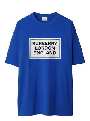 Burberry Ellison Logo Print T-shirt - Canvas Blue