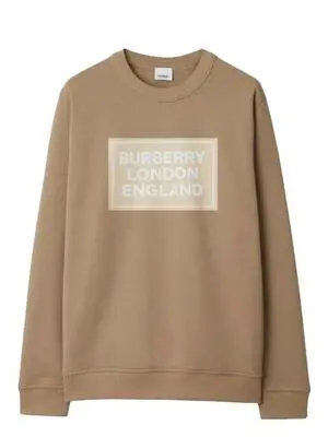 Burberry Logo Print Crewneck Sweater - Camel