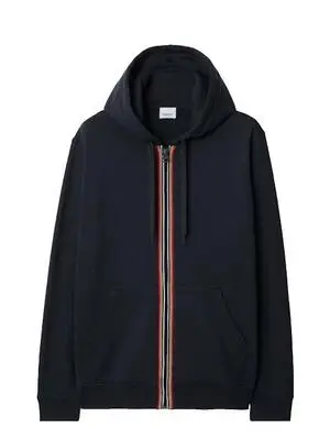 Burberry Hove Stripe Zip Hoodie - Navy Blue/black