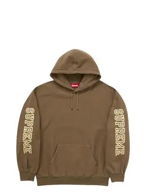 Supreme Collegiate Sleeve Hooded Sweatshirt Olive Brown