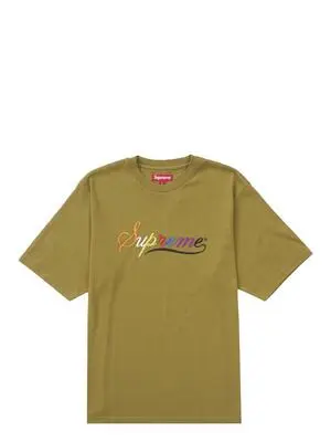 Supreme Cursive Short Sleeve Top Dusty Olive