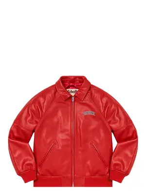 SUPREME Supreme Martin Wong Leather Varsity Jacket