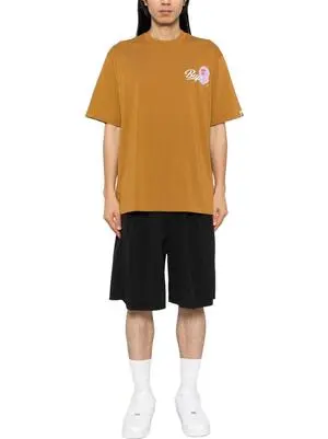 A BATHING APE Logo-print T-shirt Neutrals