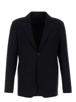 Giorgio Armani Stretch Buttoned Blazer - Blue