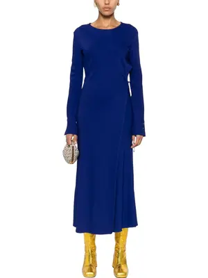 FORTE_FORTE Long-sleeve Maxi Wrap Dress - Blue