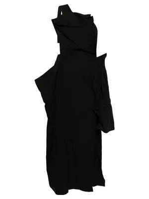 Yohji Yamamoto Box-detail Suspender Dress - Black