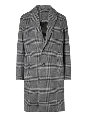Mr P. Checked Virgin Wool-blend Coat - Gray